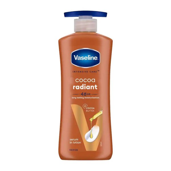 لوسیون بدن درخشان کننده وازلین Vaseline | مدل Cocoa Radiant | کره کاکائو